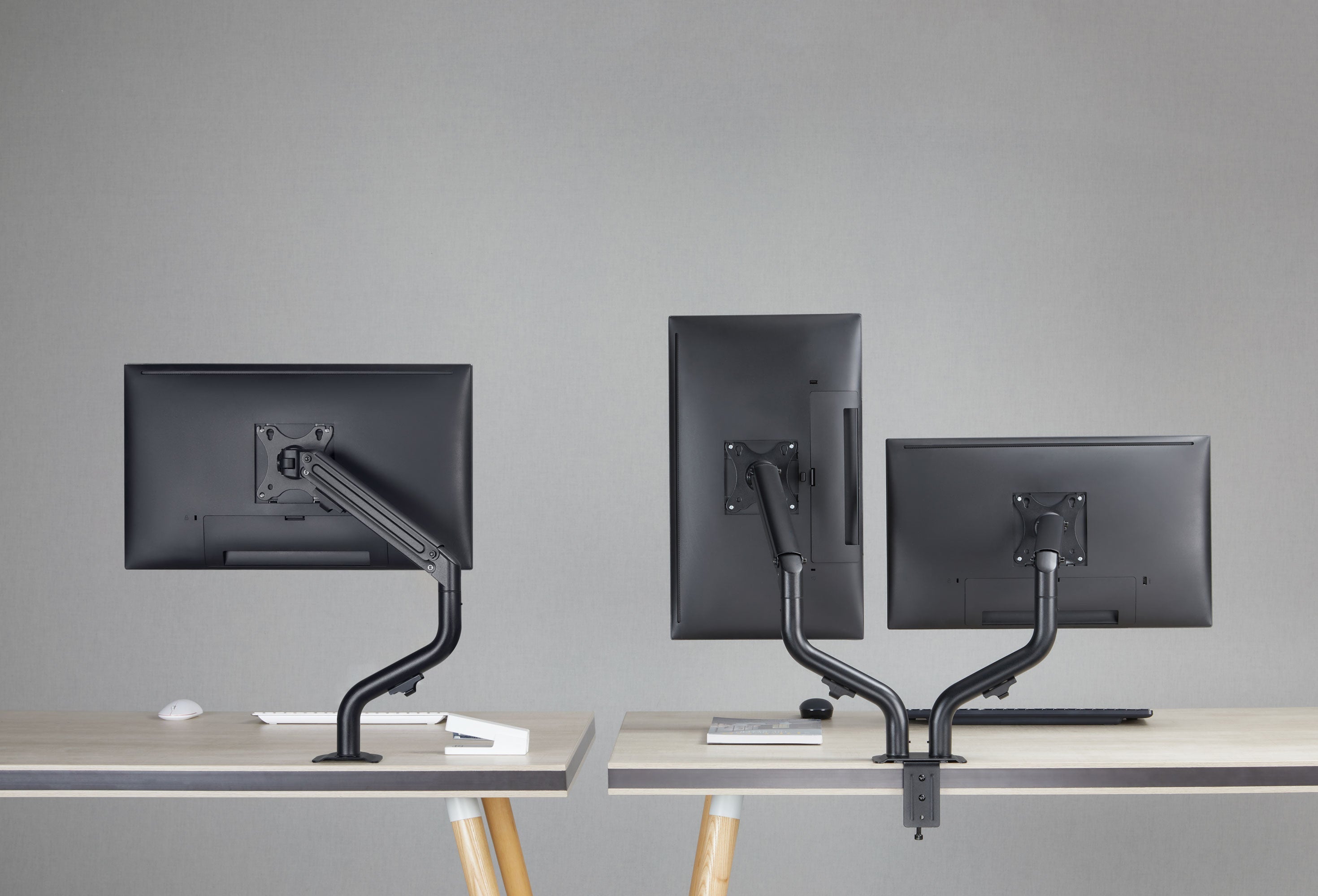 Bracom Dual Monitor Pipe-Shaped Counterbalance Spring-Assisted Monitor